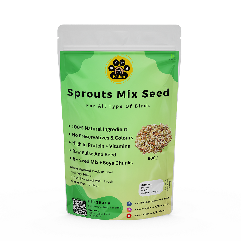 Sprout Seed Mix 8+ Seeds And Soya Chucks Chips Added - Petshala